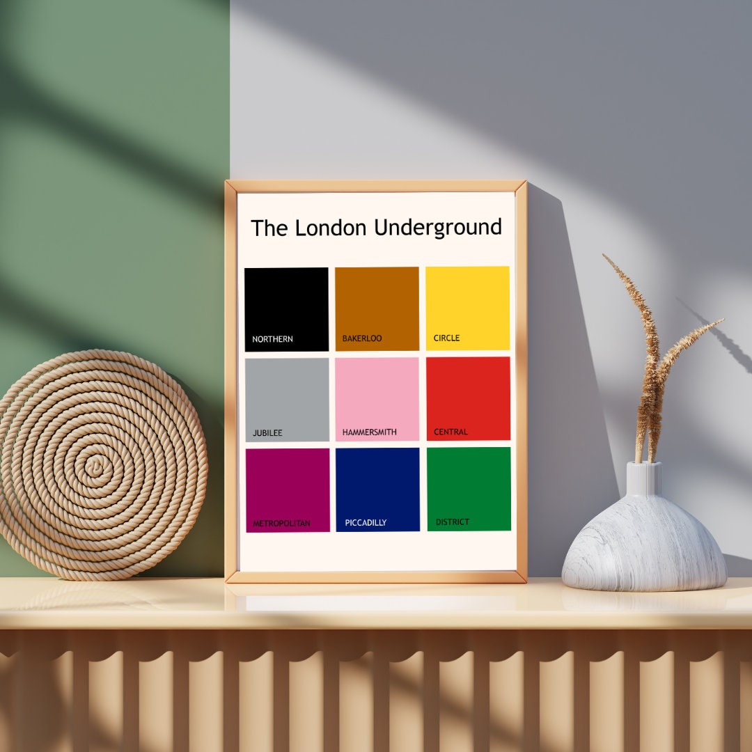 London Underground Lines Poster: Minimalist Tube Map Art (digital Copy ...