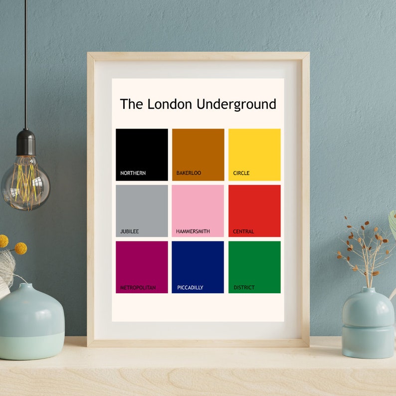 London Underground Print | Tube Lines Poster | Train | Minimalist ...