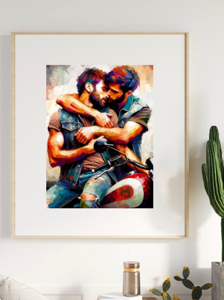 Gay Art, Gay Couple, Gay Print Poster, Home Decor Wall Art, Gay ...