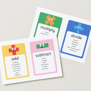 Math Operations + - X = Keywords | Word Problems | Story Problems ...