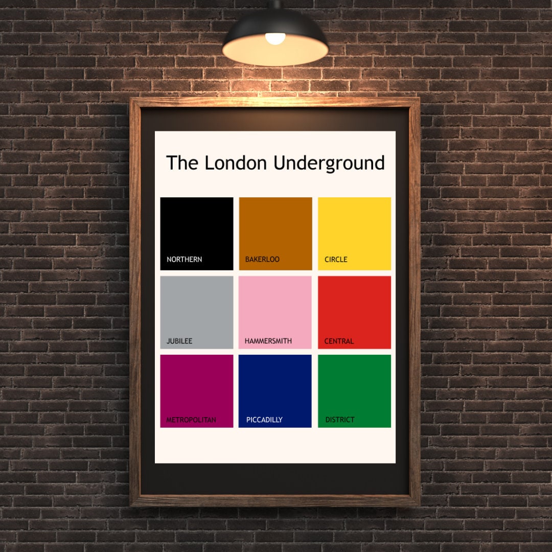 London Underground Print Tube Lines Poster Train Minimalist London Tube ...