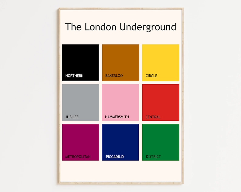 London Underground Print | Tube Lines Poster | Train | Minimalist ...