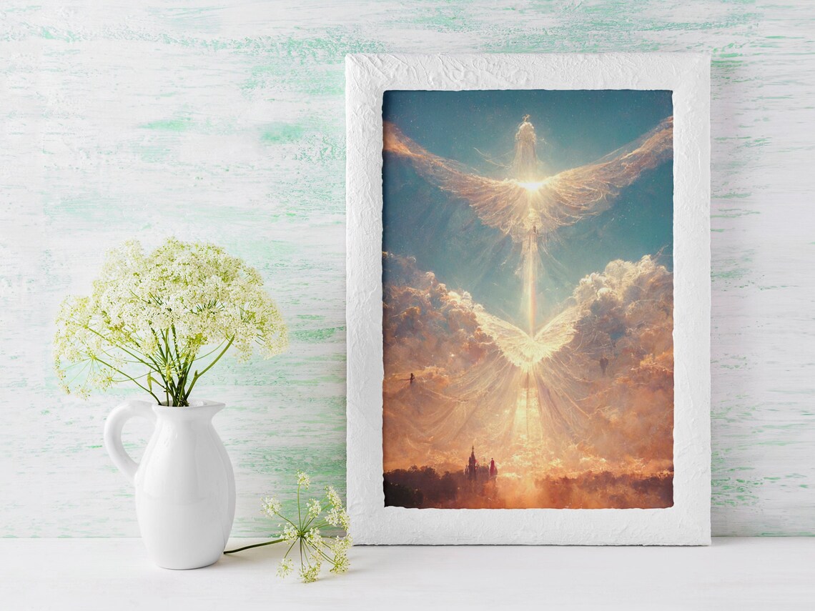 First Day in Heaven, Painting, Original, Digital Download, Art Prints ...