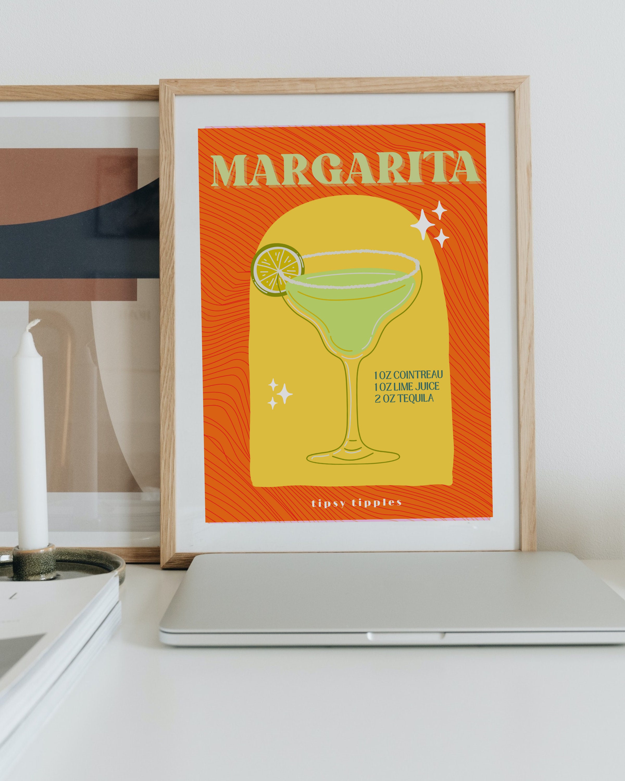 Custom Cocktail Drink Print Set, A4, Colourful Art, Bar Prints, Wall ...
