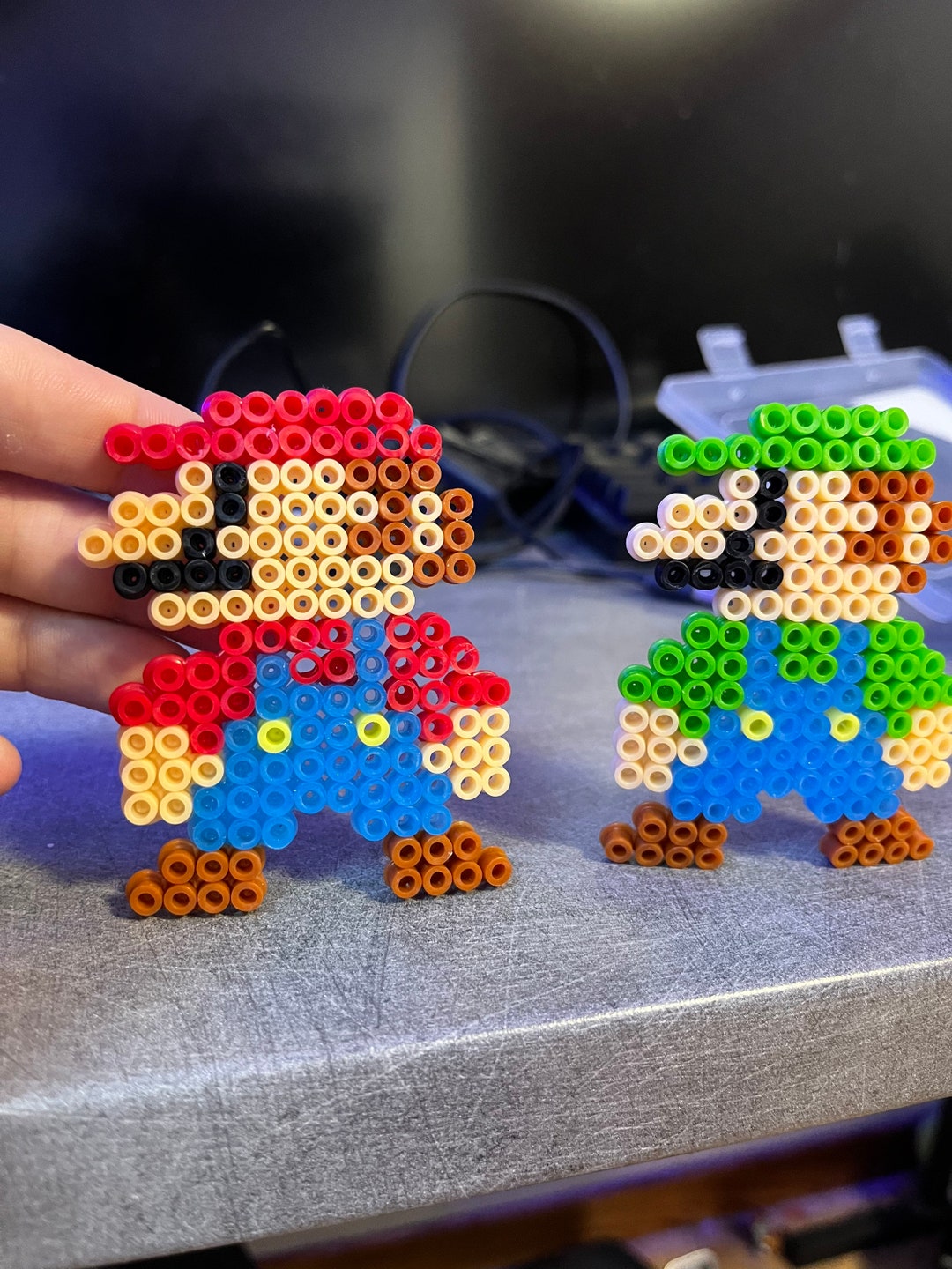 Mario and Luigi 2D Figurine in Pearl Paste - Etsy