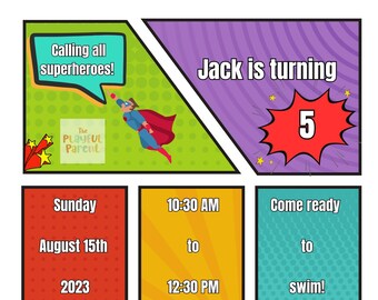 Editable Superhero Invitation Template the Flash Party Kids Birthday ...