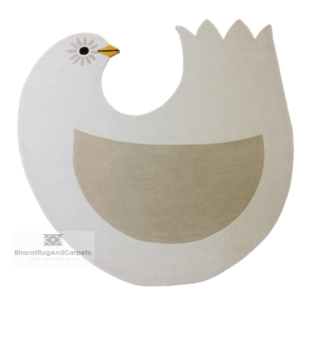 Modern Contemporary Unique Pigeon Design Irregular Shape Large Area Rug ...