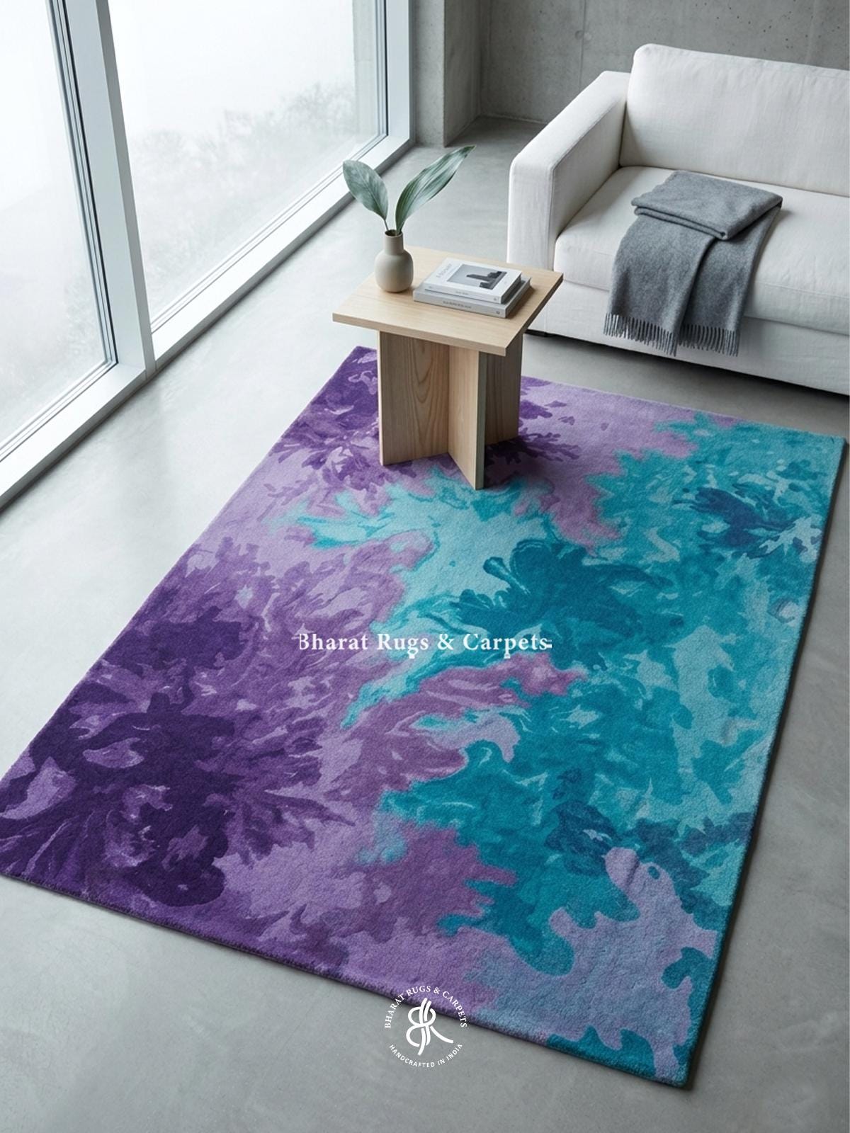 Modern Abstract Textured Wool Rug Handtufted Large Area Carpet for ...