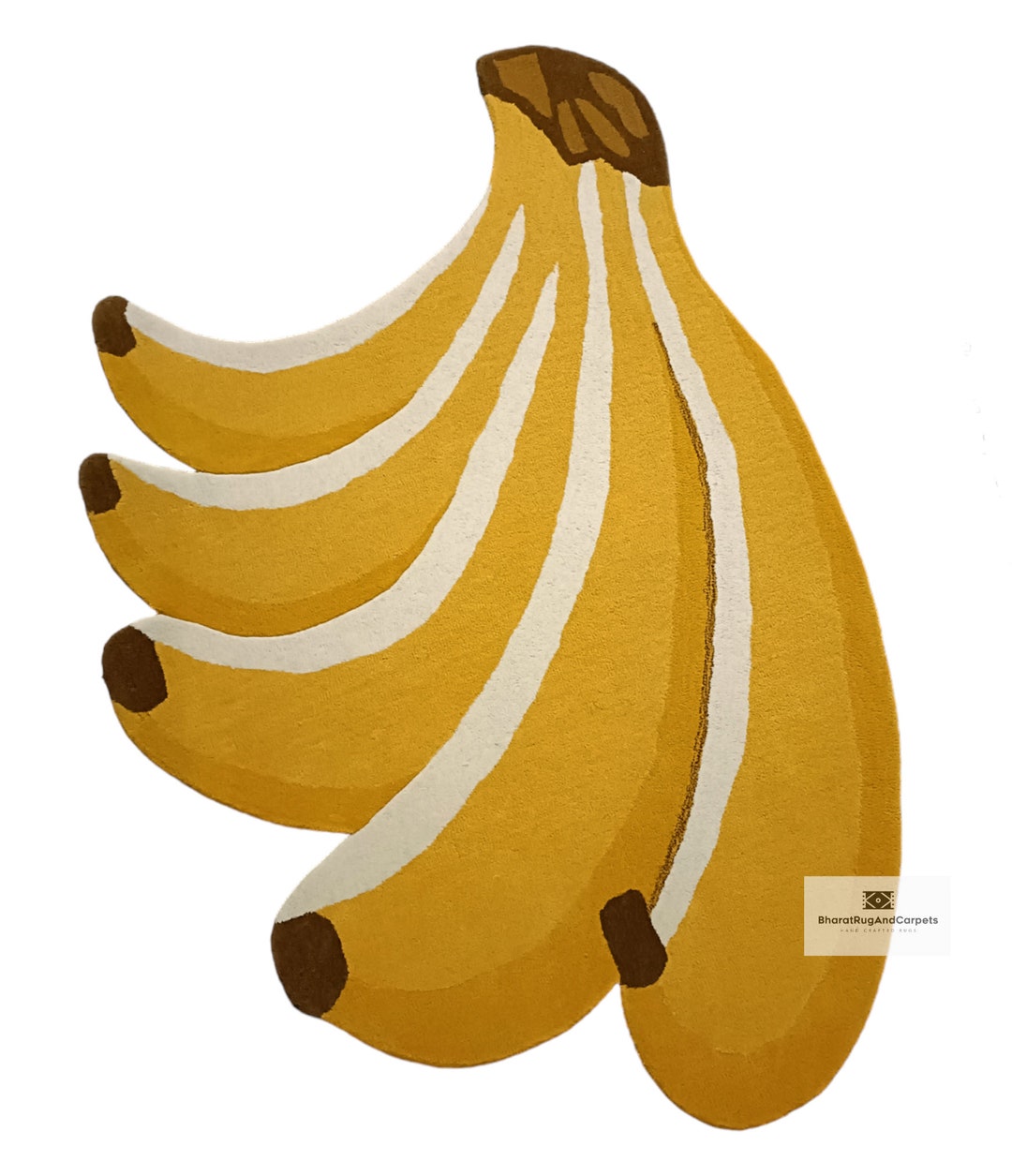 Large Area Rug Banana Shaped Rug for Kids Room Premium Woollen Hand ...