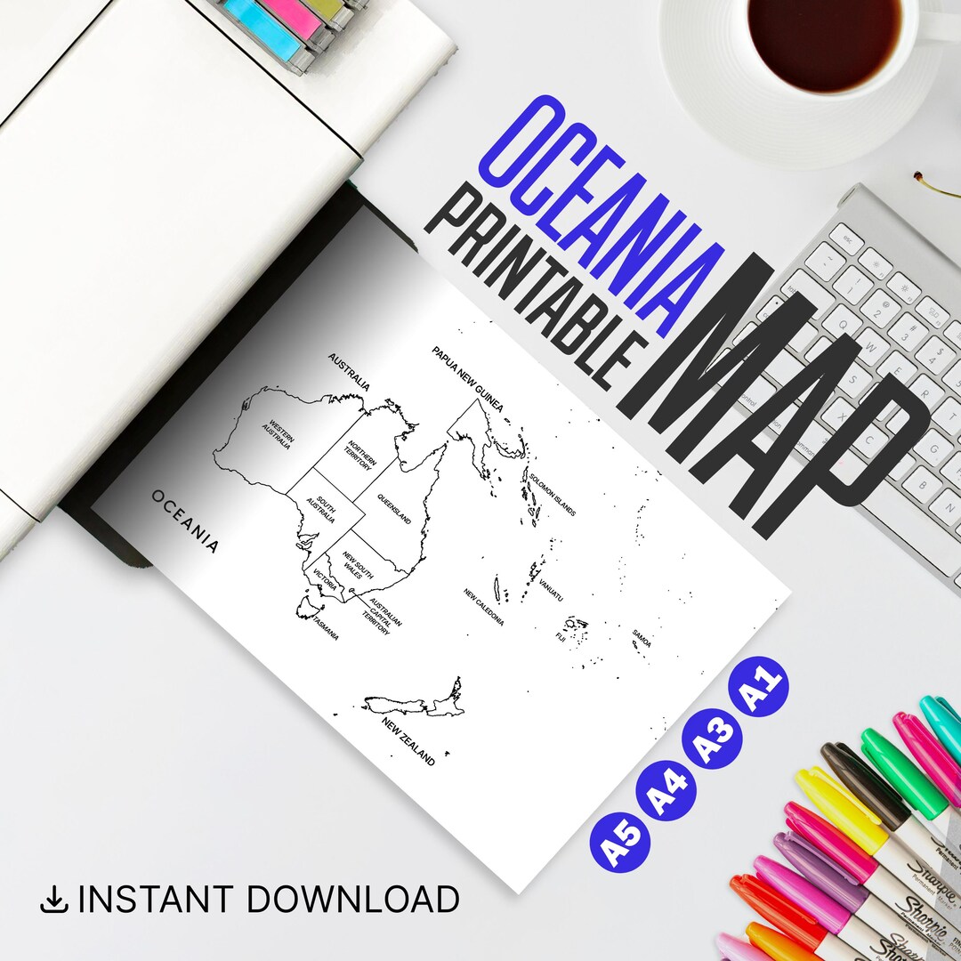Printable Oceania Map | Blank Outline Map for Coloring & Travel ...