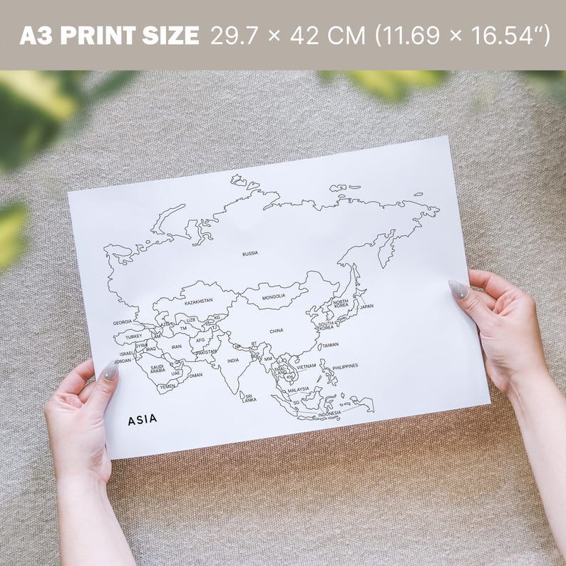 Printable Asia Map | Blank Outline Map | Maps for Homeschool, Travel ...
