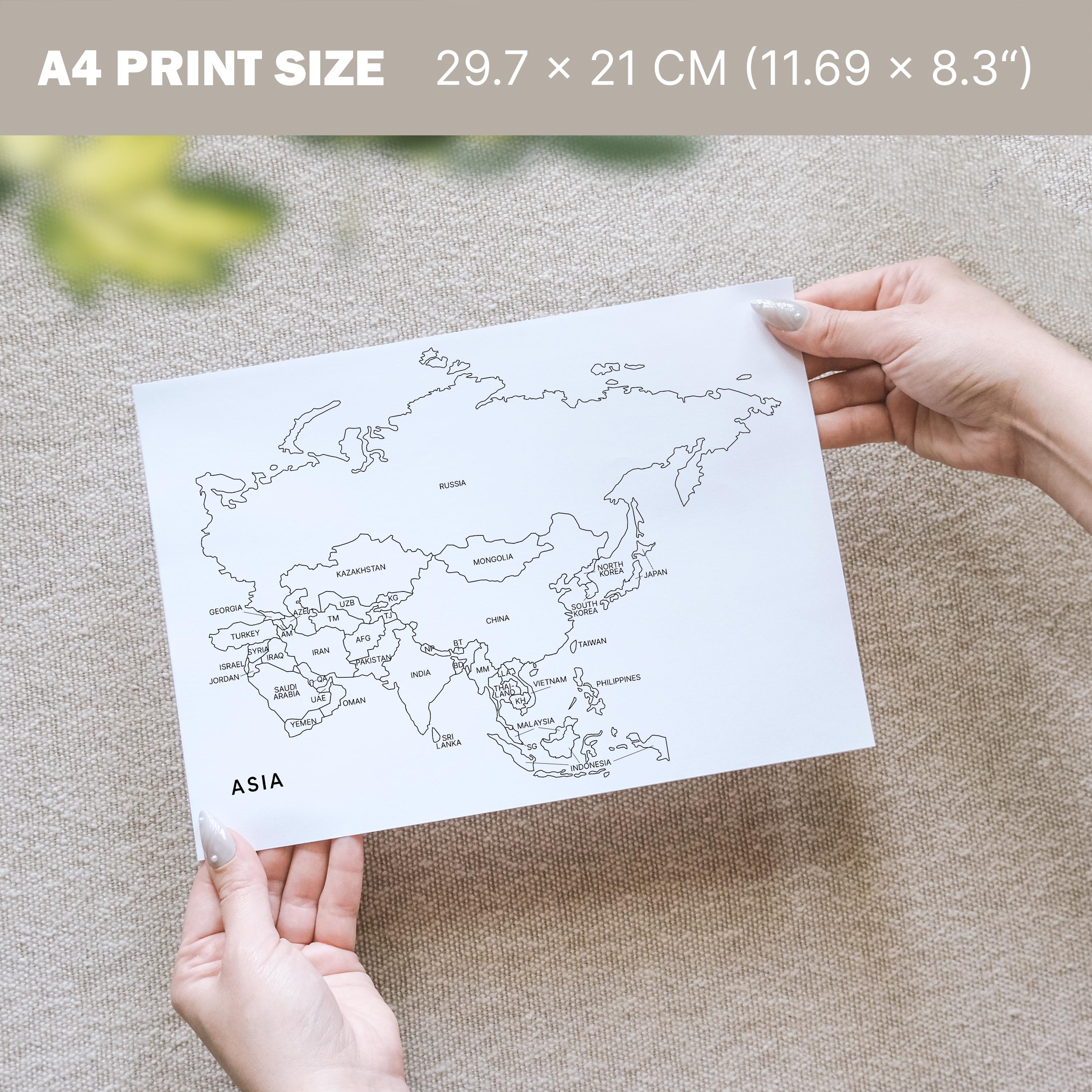 Printable Asia Map | Blank Outline Map | Maps for Homeschool, Travel ...