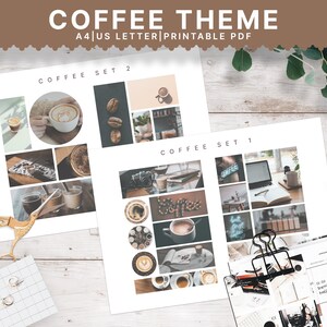 Coffee Lover Printable Stickers, Coffee Themed Aesthetic Stickers ...