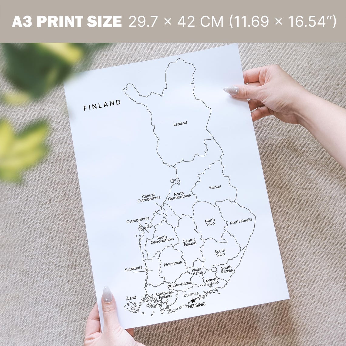 Printable Finland Map | Black & White Finland Map With Regions ...