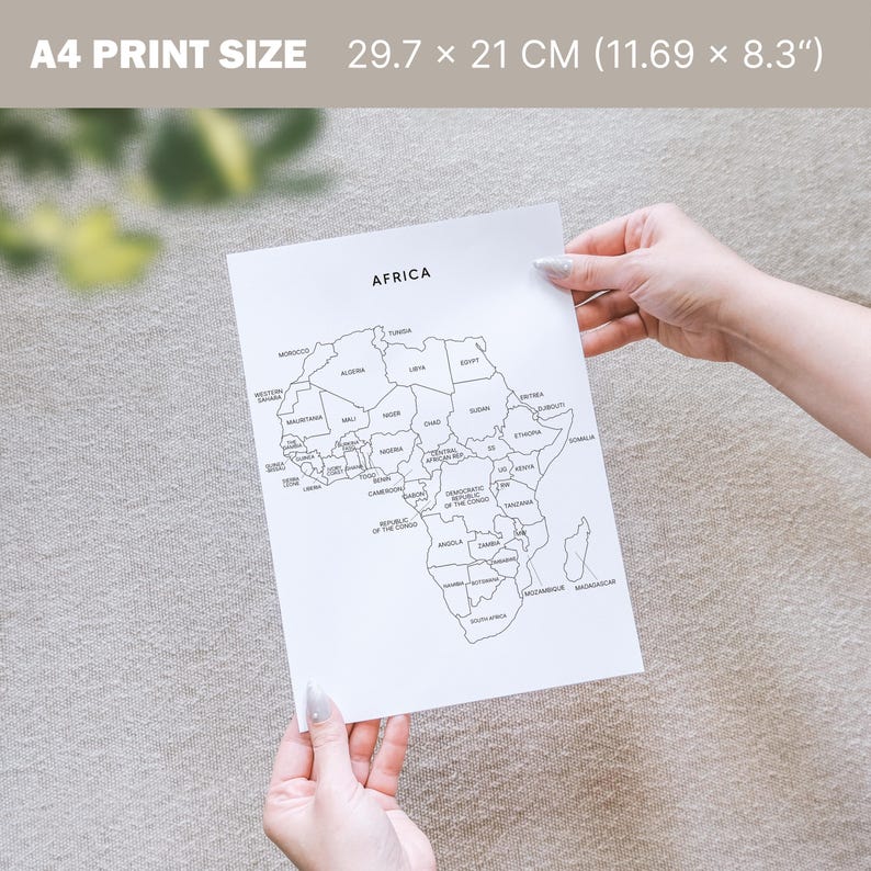 Printable Africa Map PDF | Blank Outline Map for Kids Coloring ...