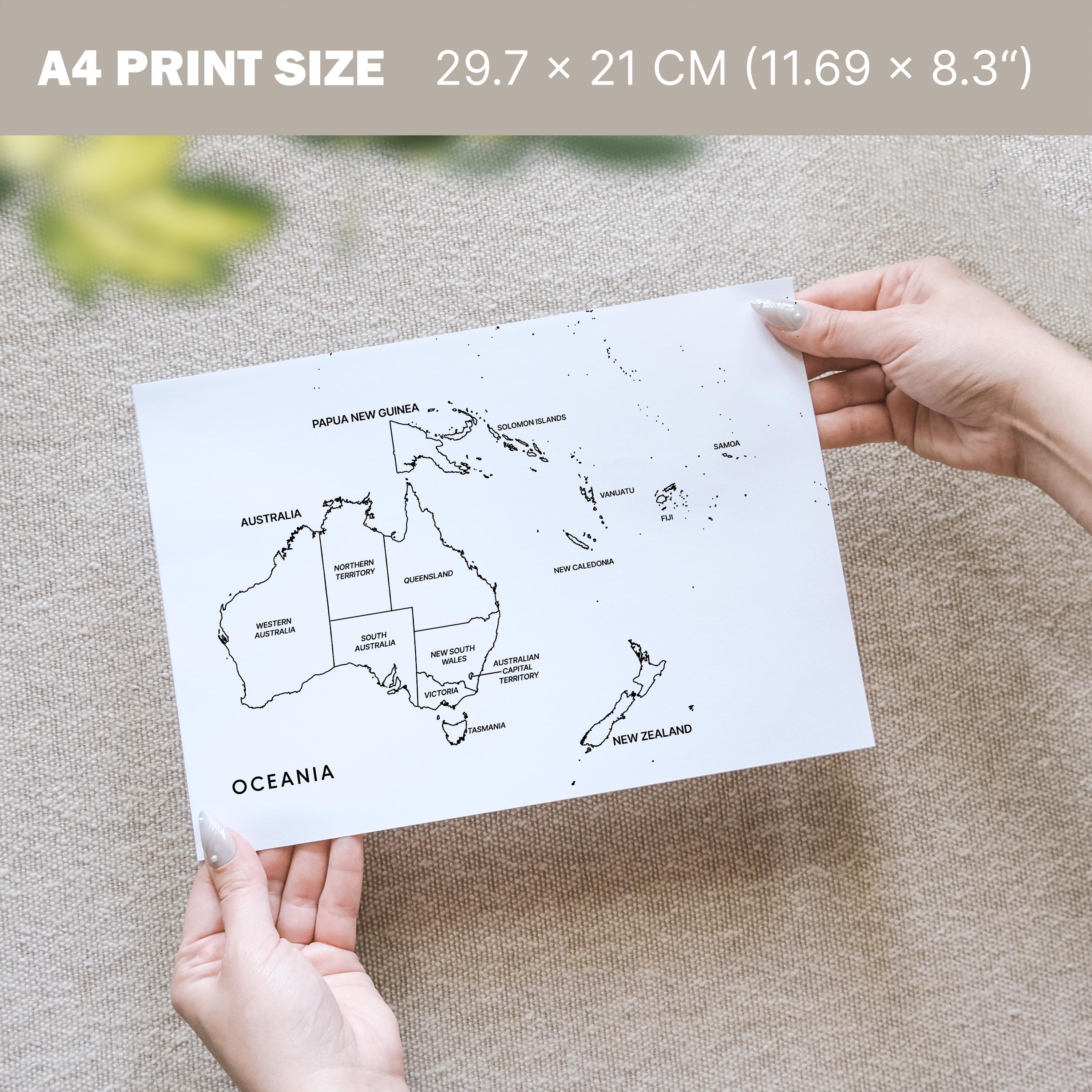 Printable Oceania Map | Blank Outline Map for Coloring & Travel ...
