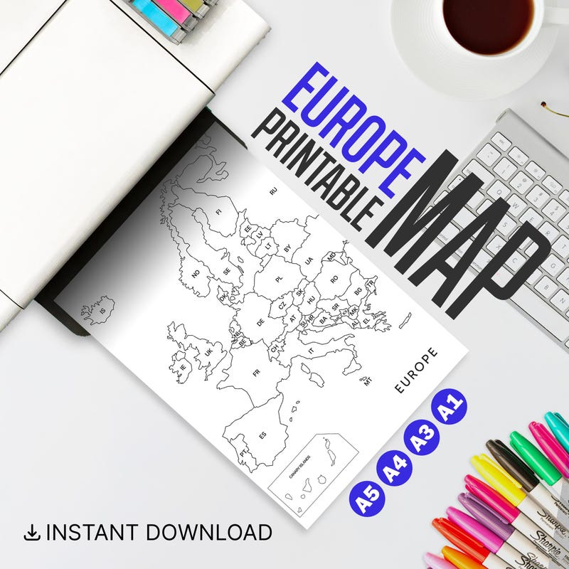 A1 Poster Map Europe - Etsy