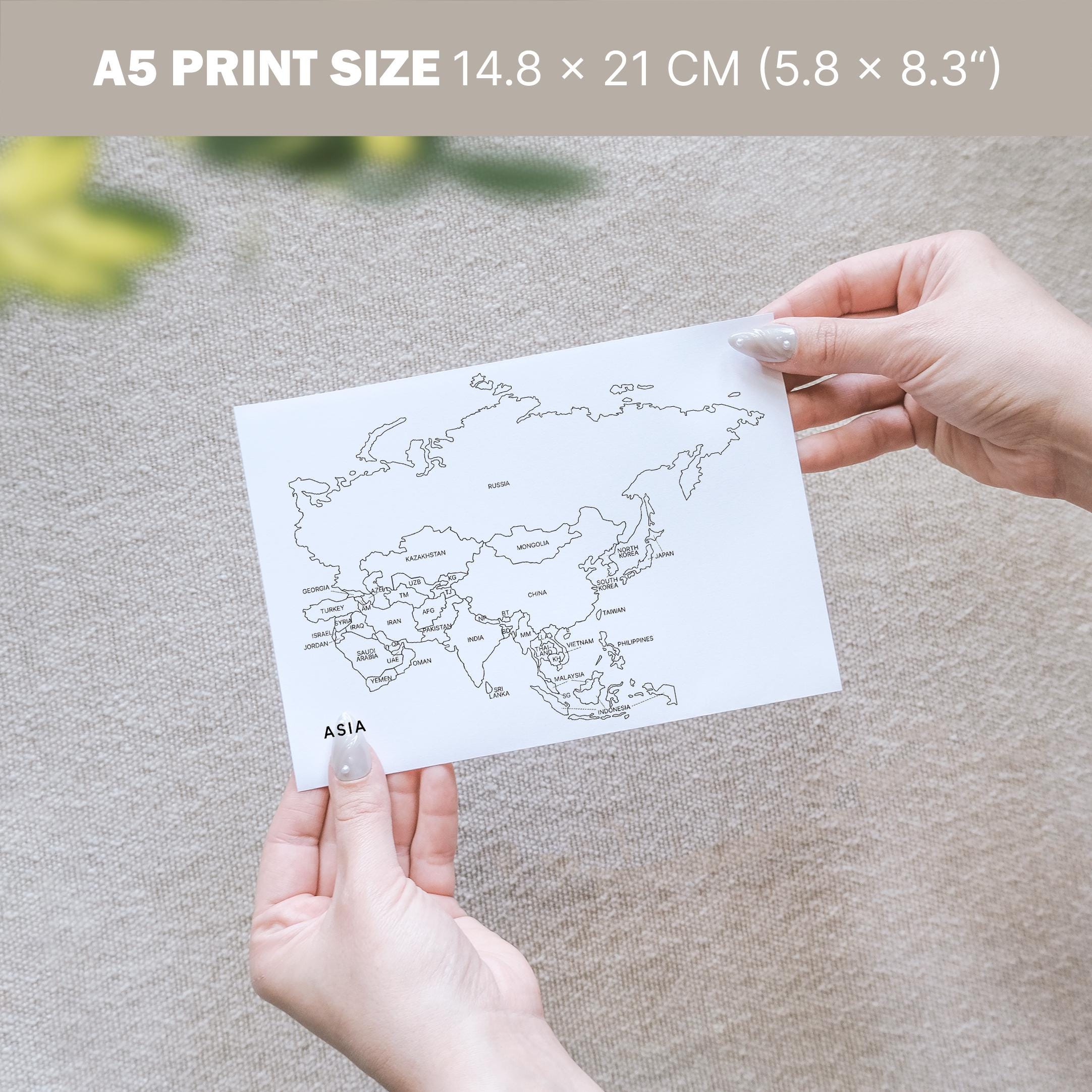 Printable Asia Map | Blank Outline Map | Maps for Homeschool, Travel ...