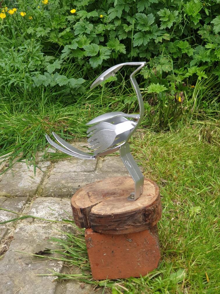 Handcrafted Steel Cuttlery Bird Spoonbill Bird Sculpture - Etsy