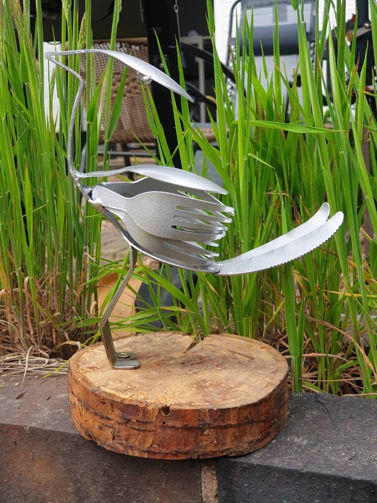 Handcrafted Steel Cuttlery Bird Spoonbill Bird Sculpture - Etsy
