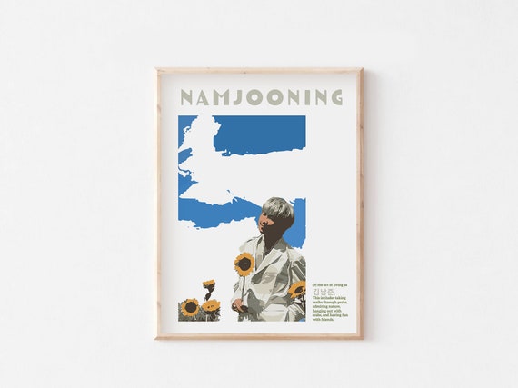 Namjooning Poster Blue BTS Minimal Wall Art DIGITAL - Etsy