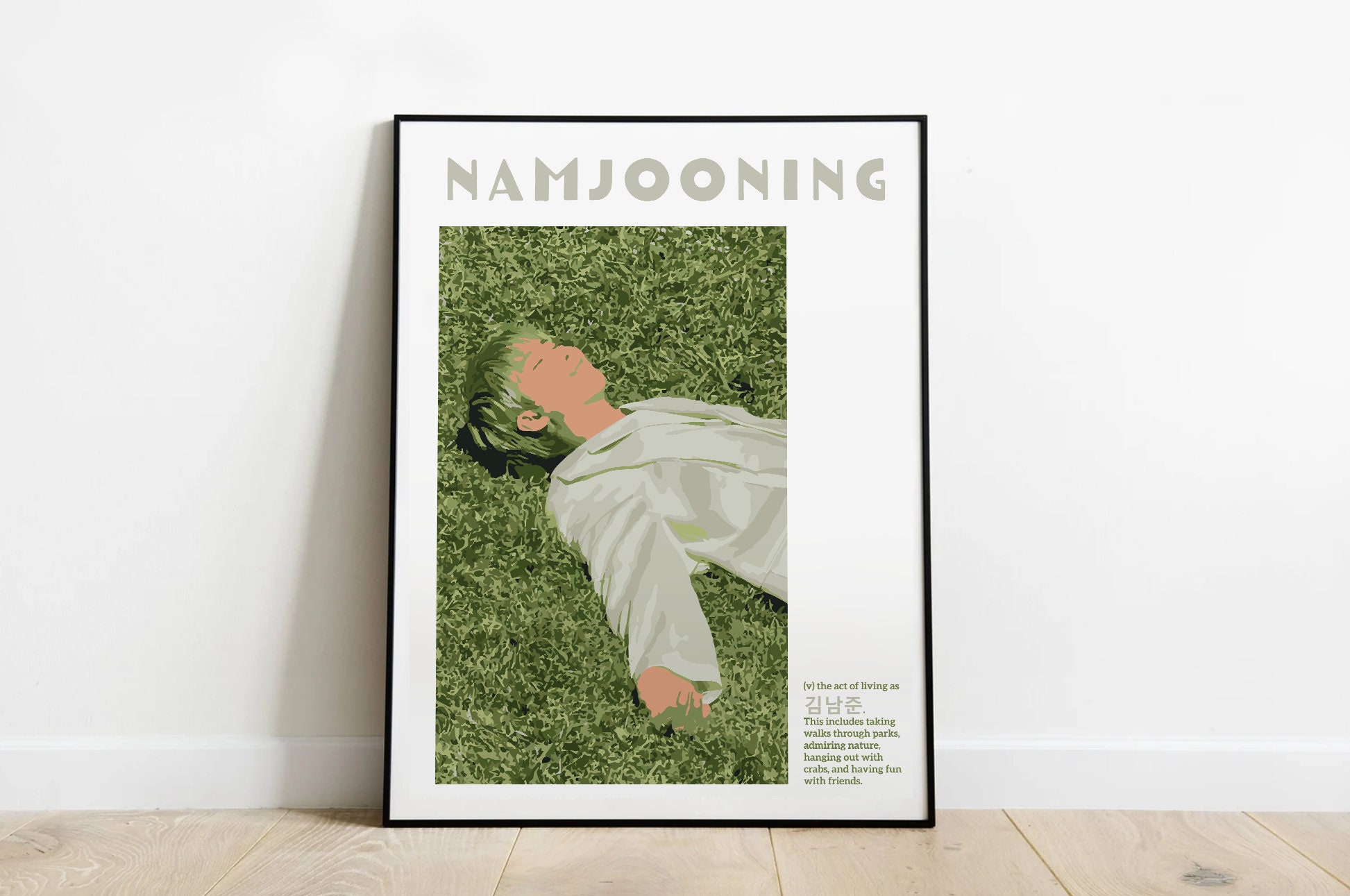 Namjooning Poster - Green - BTS Minimal Wall Art DIGITAL DOWNLOAD - Etsy