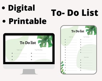 Digital to Do List, Digital Download, Notes, Printable, PDF, to Do List ...