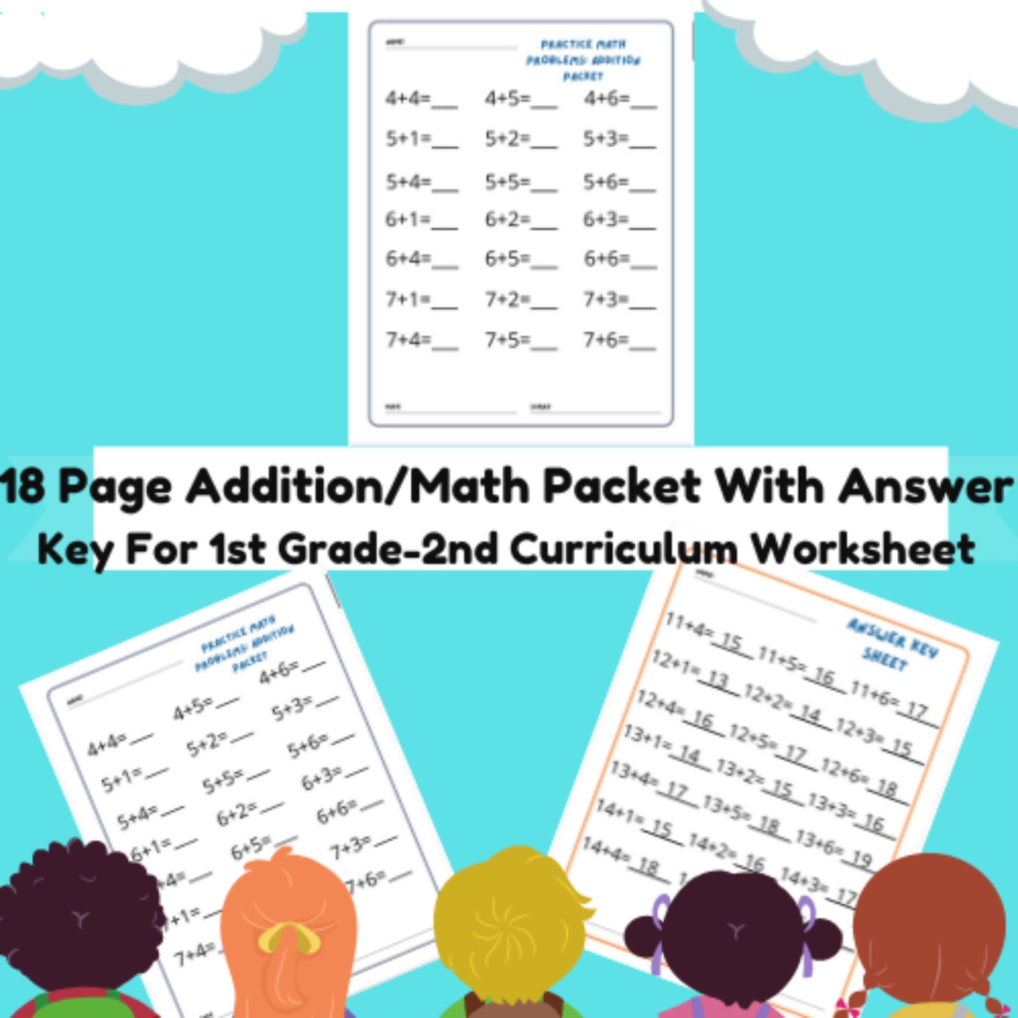 Math Problems For Kids 1st Grade Addition