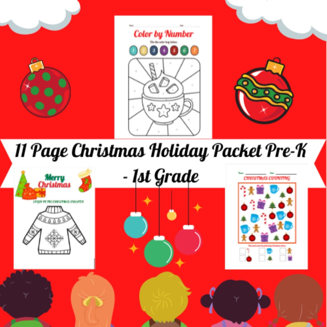 11 Page Fun Christmas Holiday Packet Pre-k to 1st Grade - Etsy