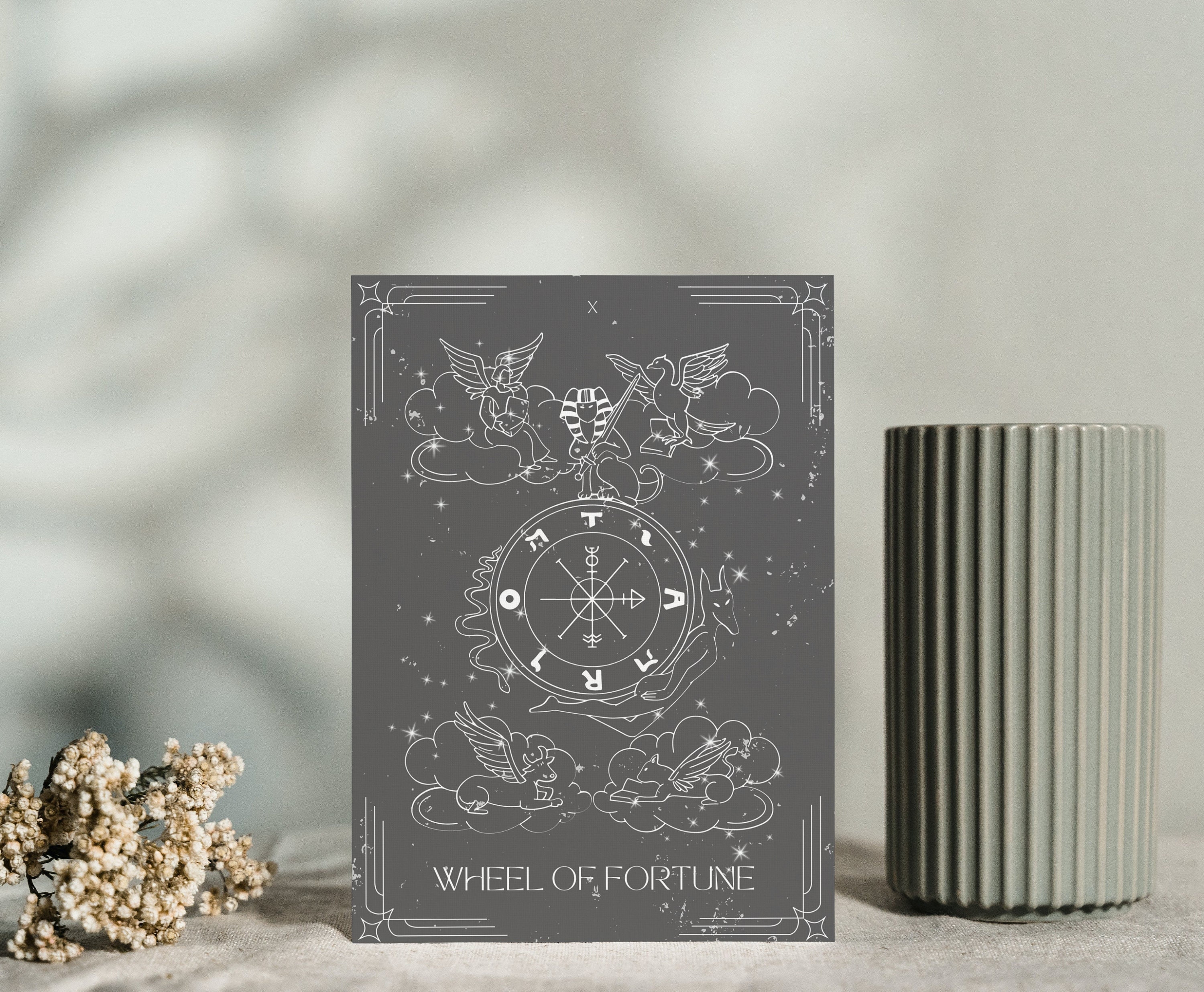 The Wheel of Fortune Black & White Digital Print - Etsy