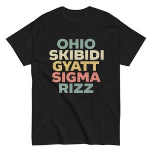 Skibidi Rizz Gyatt Ohio Sigma Funny Rizzler Gift Toilet Meme T-shirt ...
