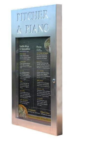 Fret Cut Logo Top Illuminated Menu Cases, Exterior Menu Box, Wall ...