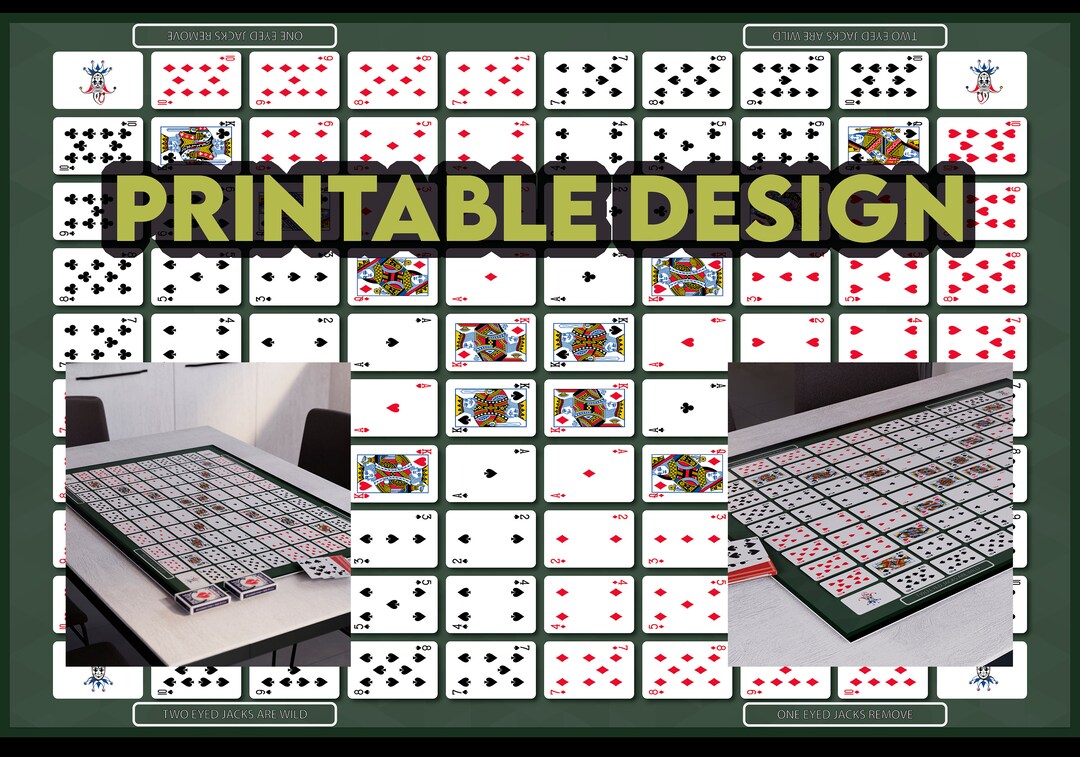 One-eyed Jacks Board Game Sequence Board - Etsy