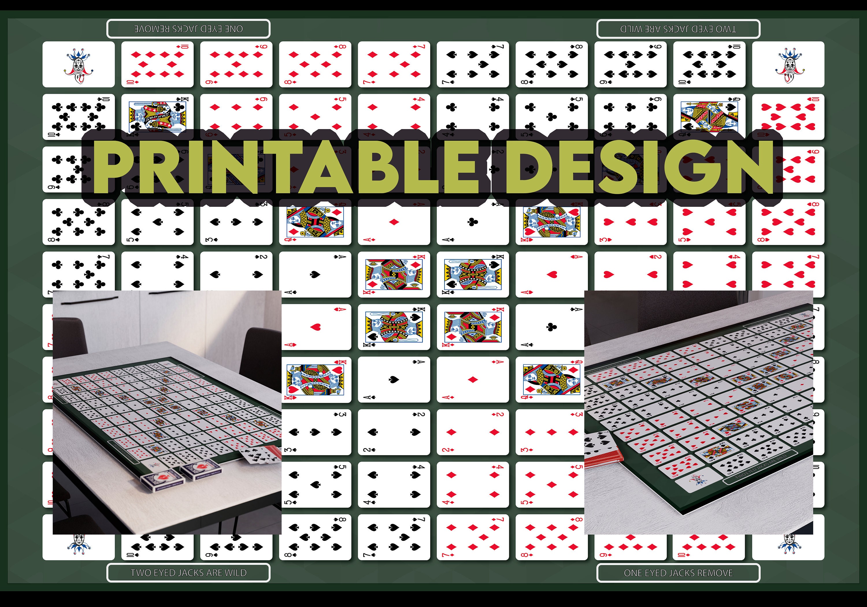 One-eyed Jacks Board Game Sequence Board - Etsy