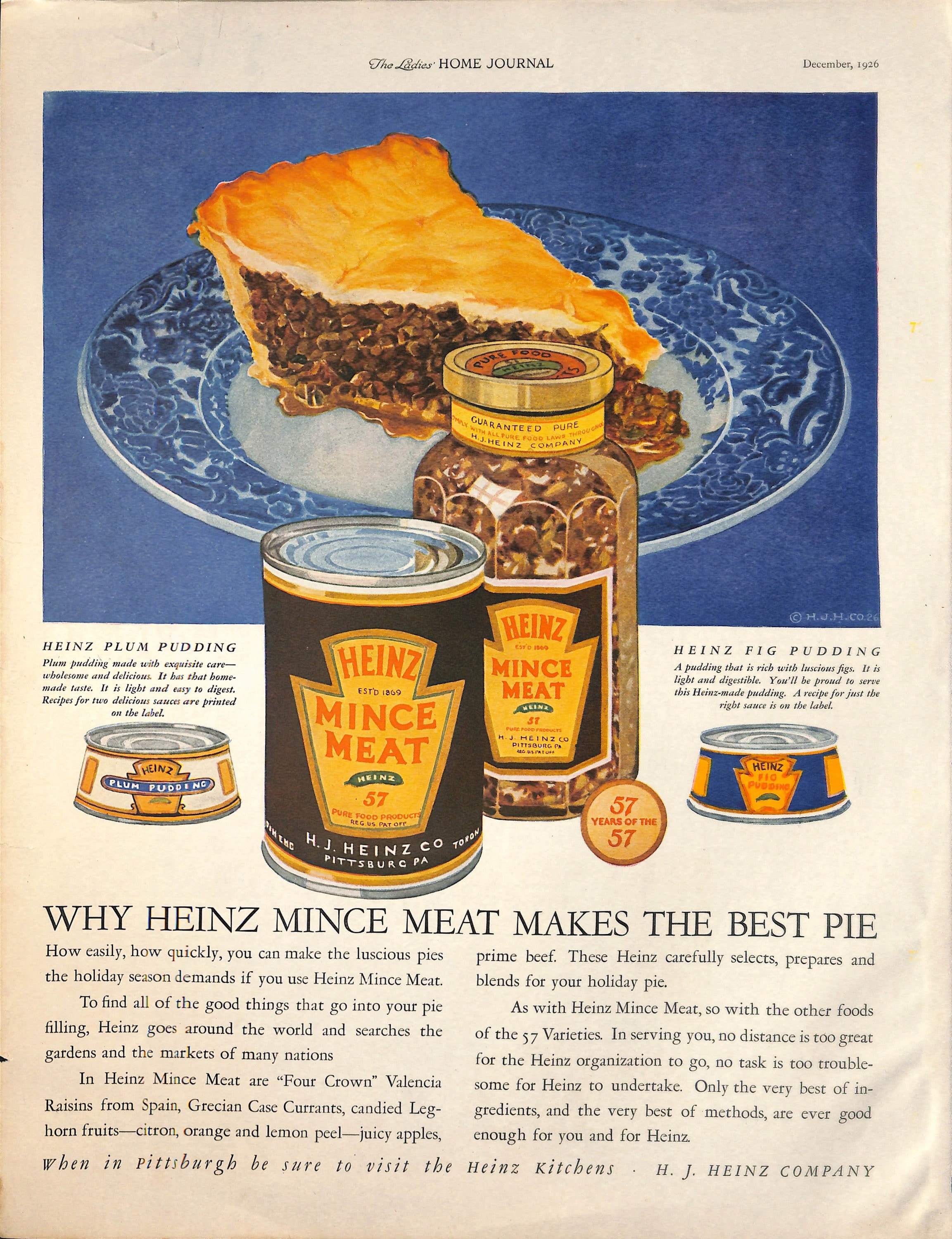 1926 Vintage Print Ad Heinz Canned Mince Meat - Etsy