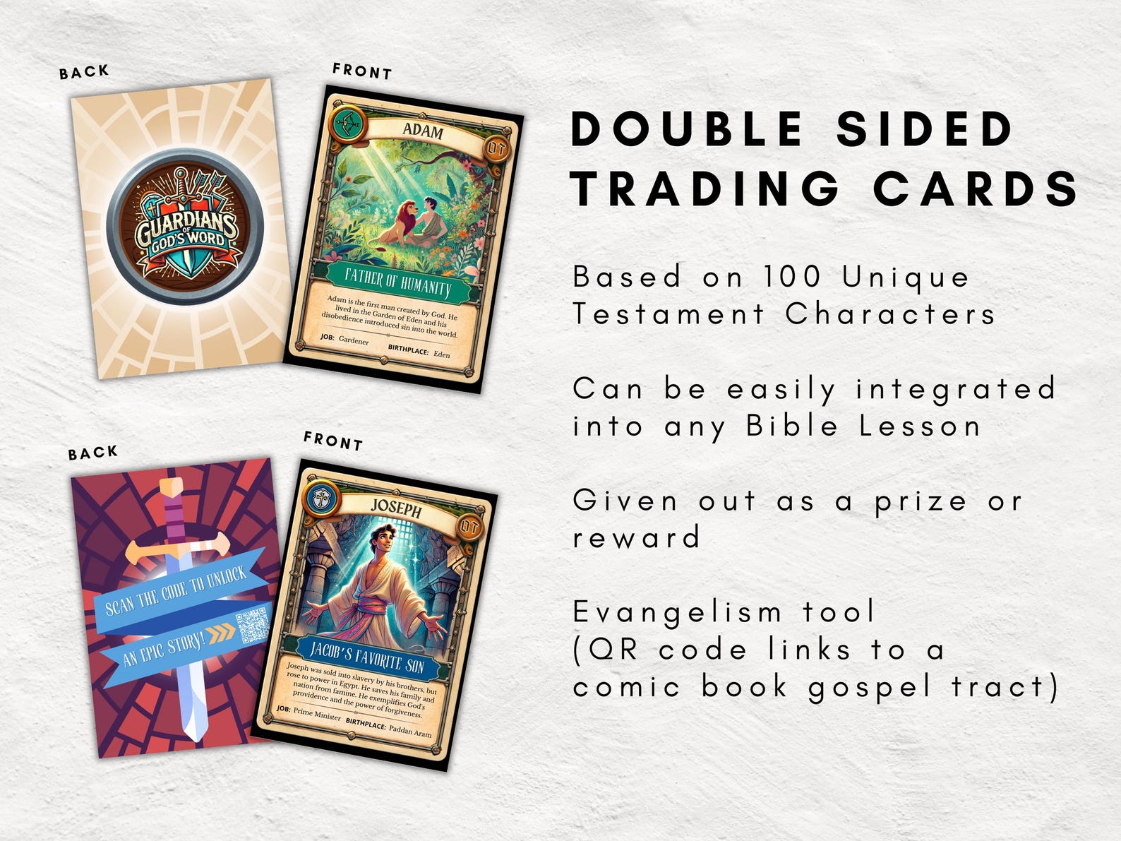 100 Printable Bible Trading Cards Guardians of God's Word Old Testament ...