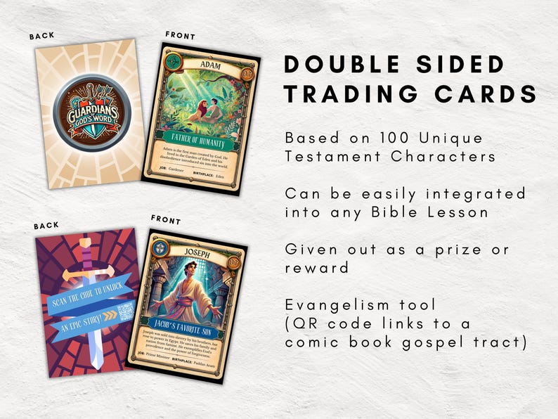 100 Printable Bible Trading Cards | Guardians of God's Word | Old ...