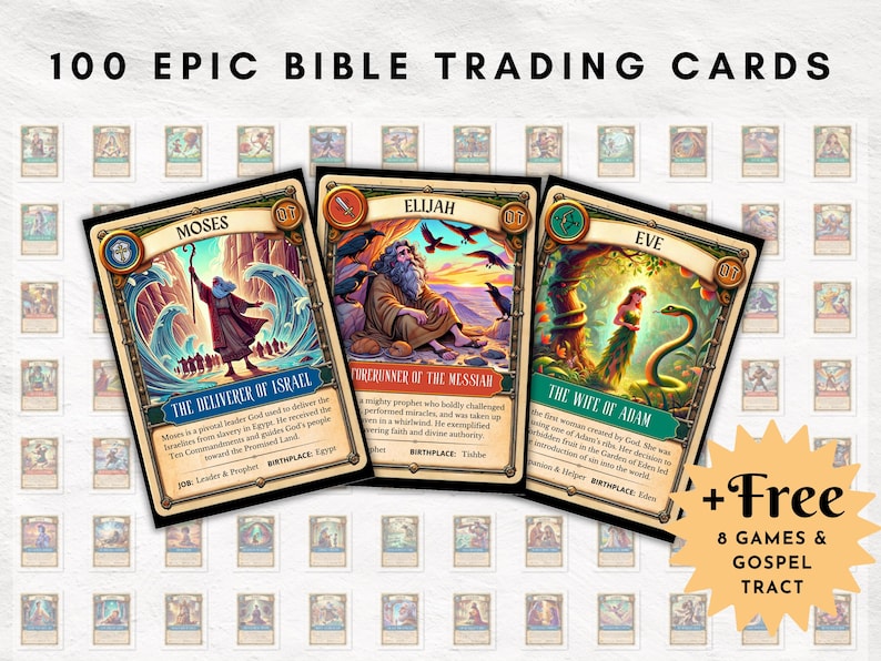100 Printable Bible Trading Cards | Guardians of God's Word | Old ...