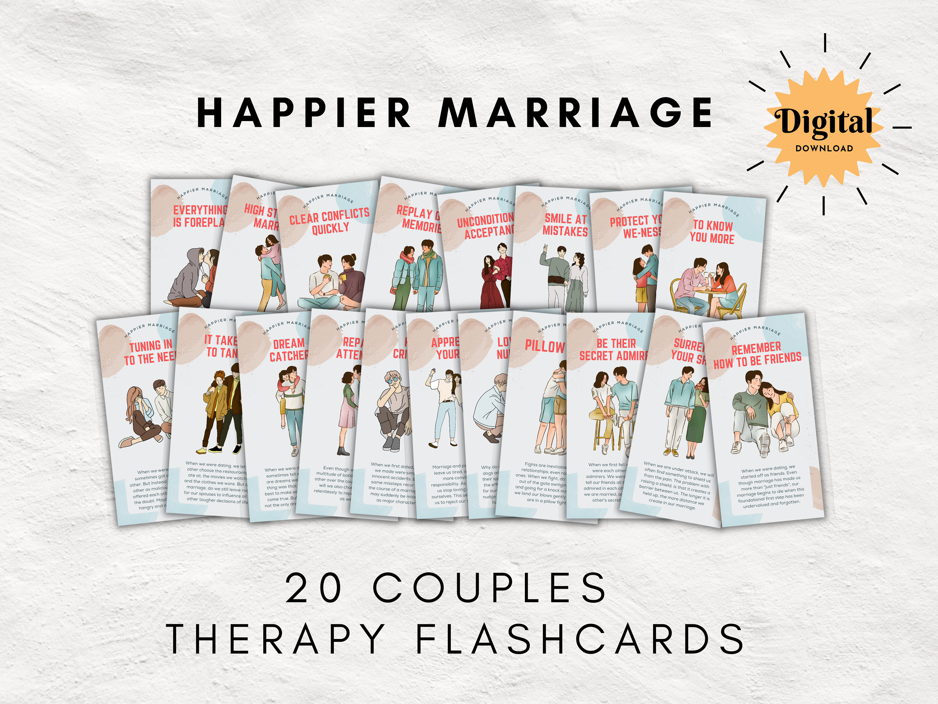 Couples Therapy Flashcards, Relationship Rehab Printable, Marriage ...