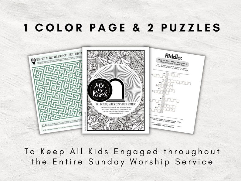 Easter Resurrection Busy Bag Kit | Secret Codes, Coloring Page, and ...