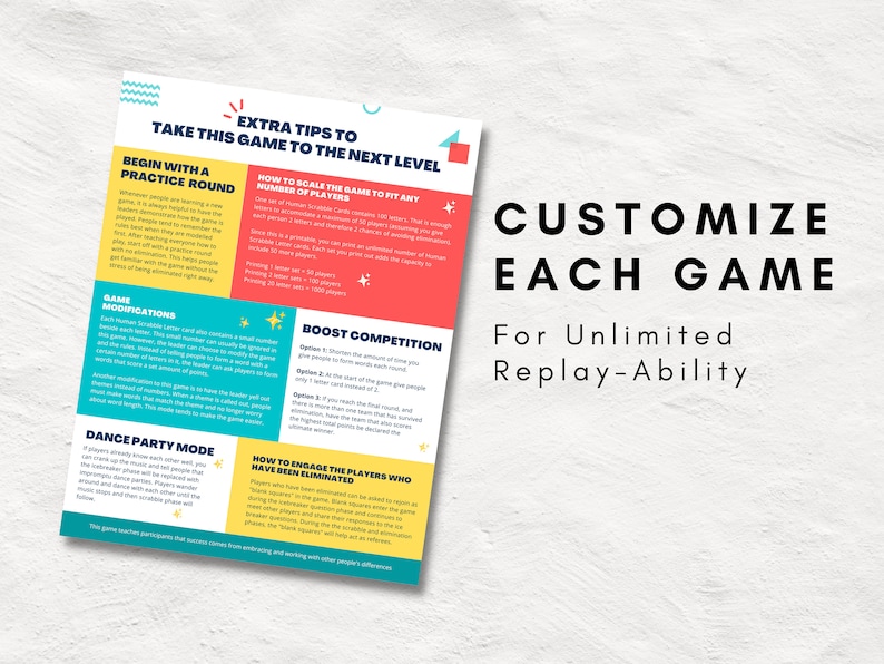 Human Scrabble Icebreaker & Teambuilder Game Classroom Youth Group ...