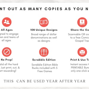 Printable Bible Bucks Bundle - 108 Unique Bible-themed Rewards With QR ...