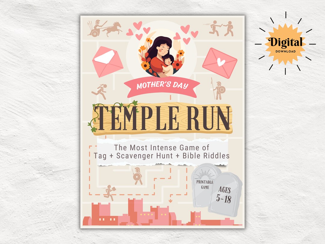 Mothers Day Temple Run | Secret Code Scavenger Hunt Kit | Unlock Steps ...