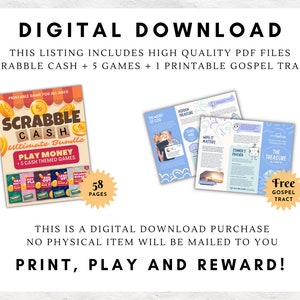 Ultimate Scrabble Cash Bundle | Printable Play Money With 5 Bonus Cash ...