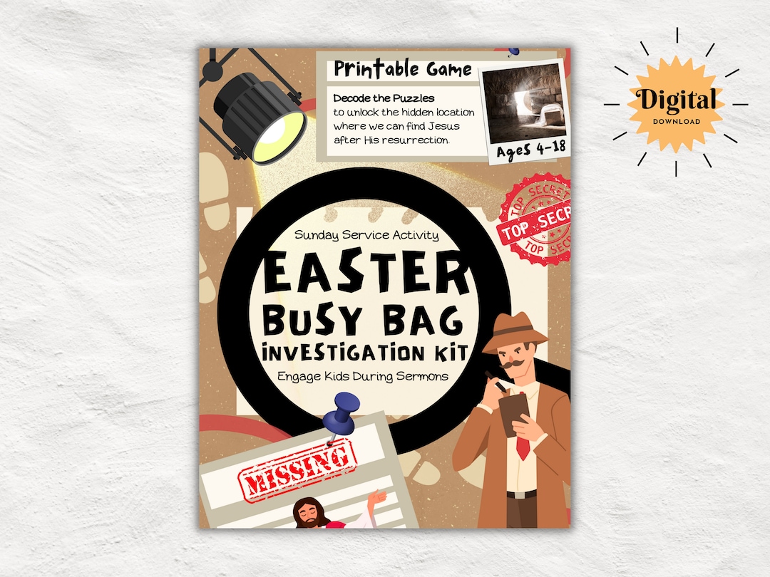 Easter Resurrection Busy Bag Kit | Secret Codes, Coloring Page, and ...