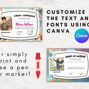 Bible Character Achievement Certificates and Postcard Bundle | 60 ...