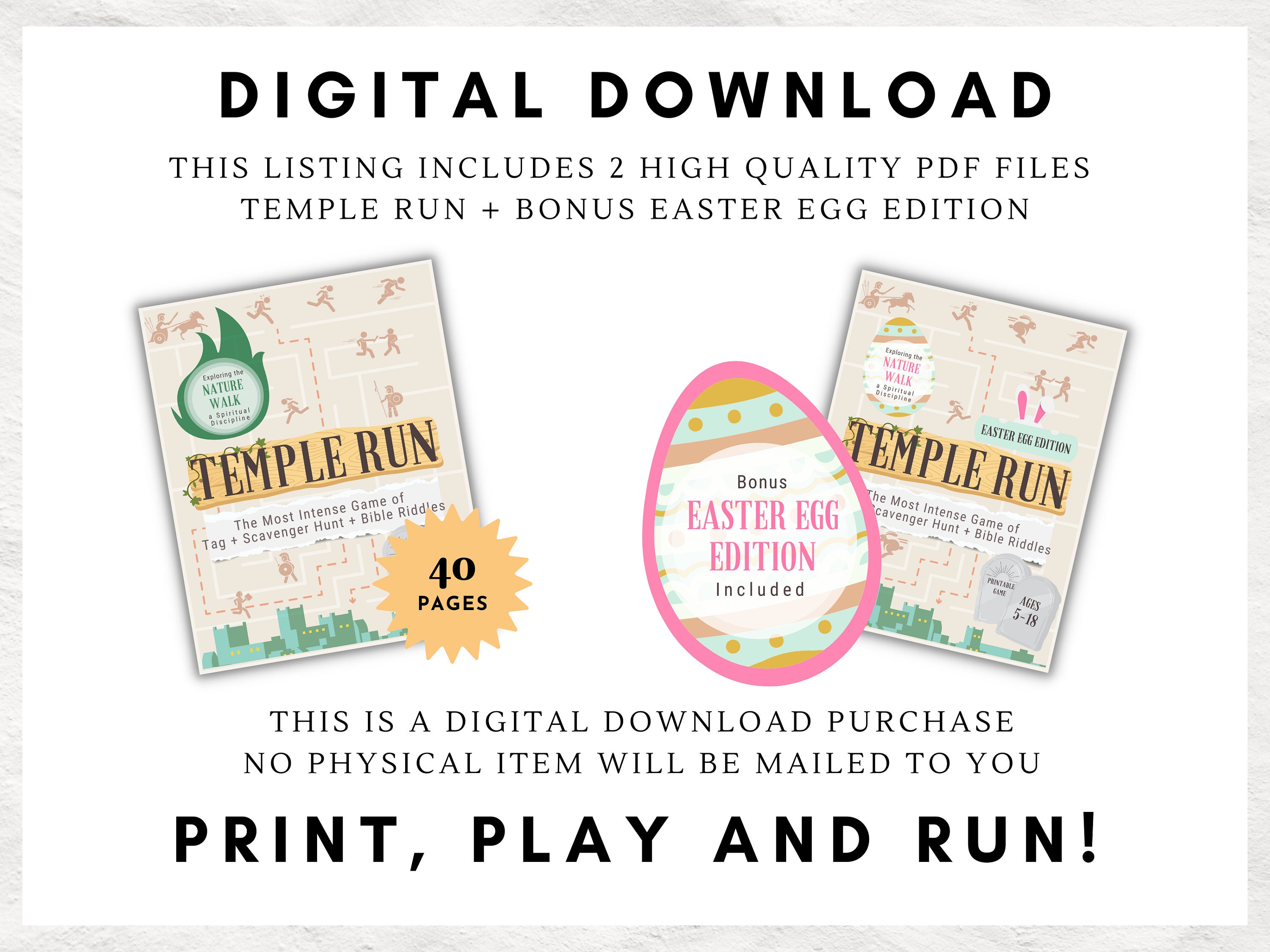 Temple Run Scavenger Hunt Kit Easter Egg Hunt Children and Youth ...