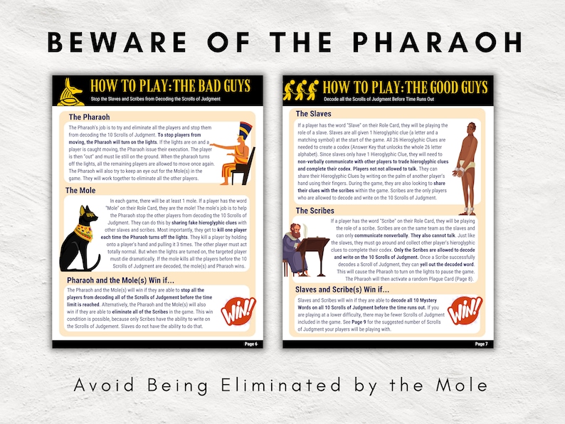 The Mole Murder Mystery Game Pharaoh and the 10 Plagues Children and ...