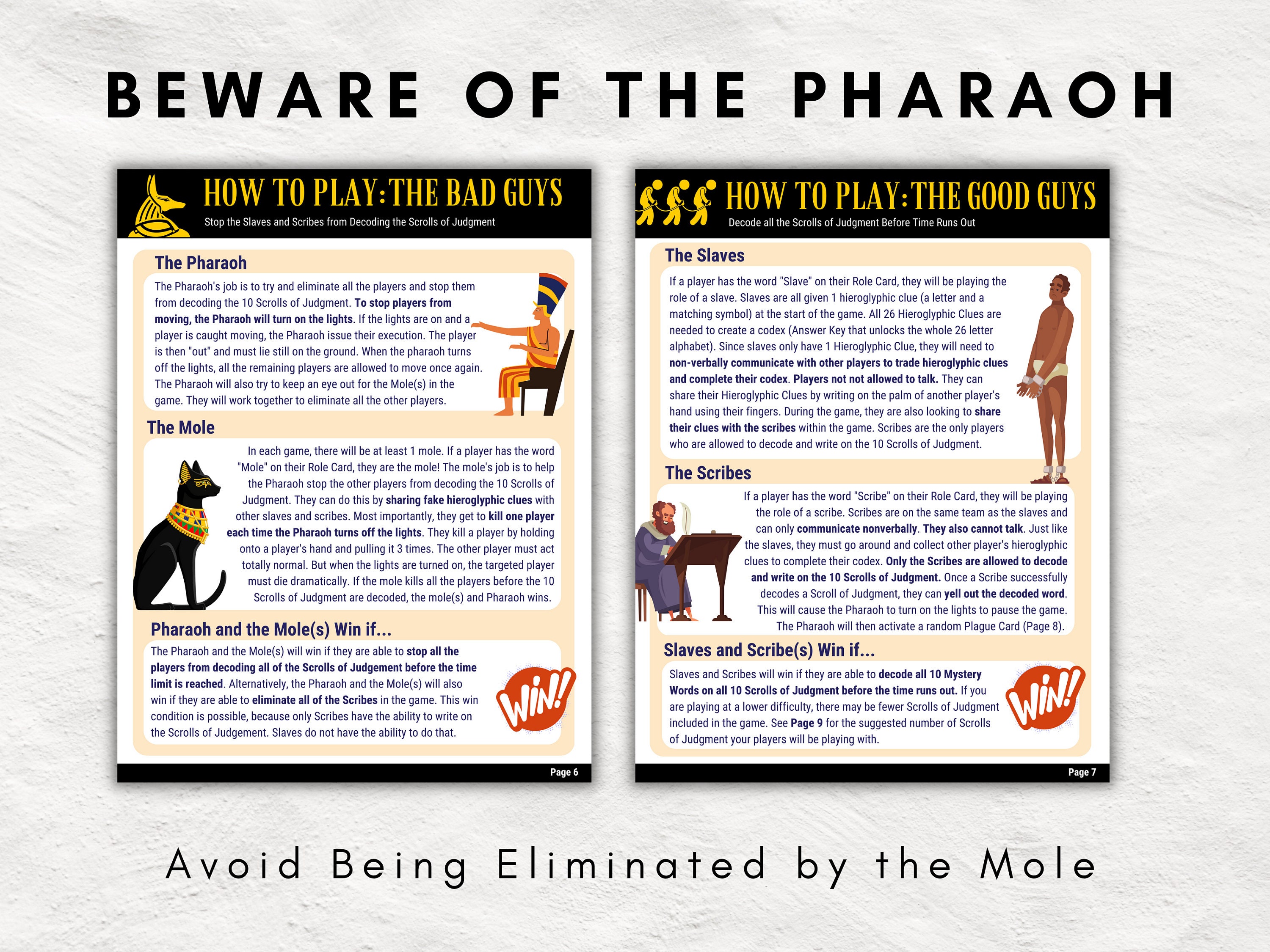 The Mole Murder Mystery Game Pharaoh and the 10 Plagues Children and ...