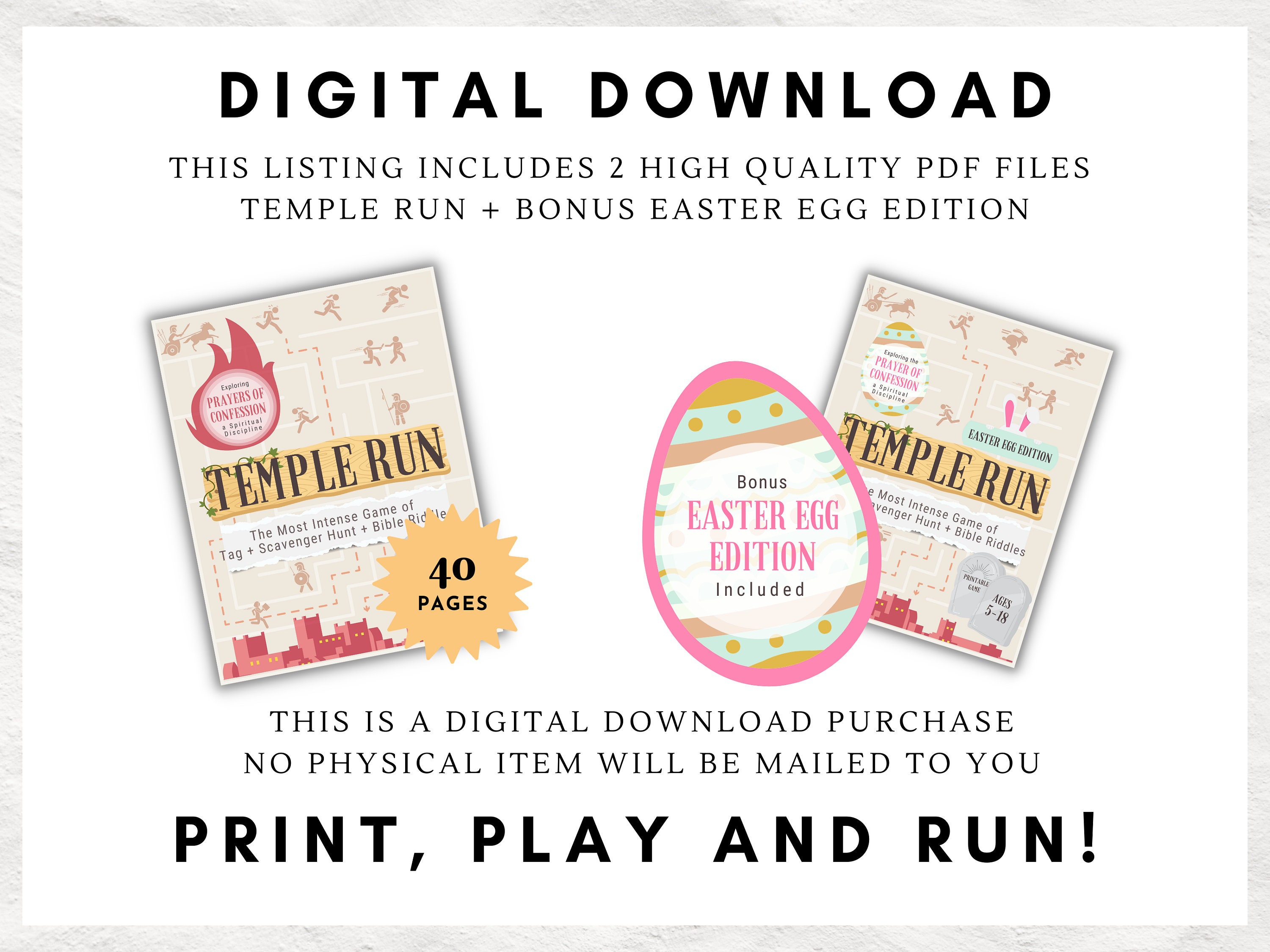 Temple Run Scavenger Hunt Kit Easter Egg Hunt Children and Youth ...